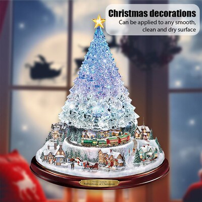 20x30Cm Christmas Decoration Crystal Tree Santa Claus Snowma