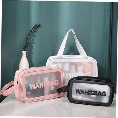 PU Travel Storage Bag Cosmetic Makeup Washbag Clear Handbag