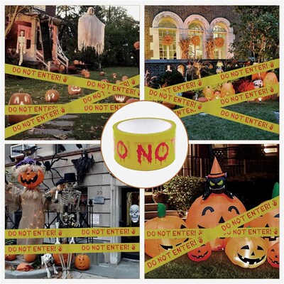 Halloween Decorations Scary Caution Tape,Do Not Enter Yellow