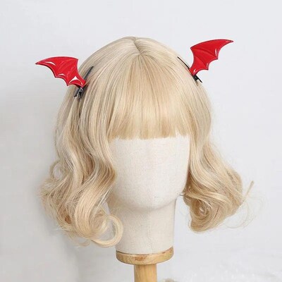 Jepit Rambut Bentuk Sayap Kelelawar Halloween Hiasan Kepala