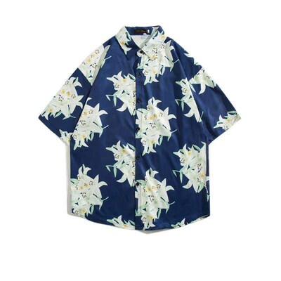 New Seaside Holiday Beach Flower Shirt Mens Fashionable Loo