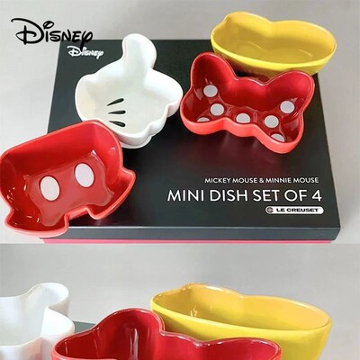 4pcs Mini Dinner Plates Set Tableware Cute Cartoon Ceramic C