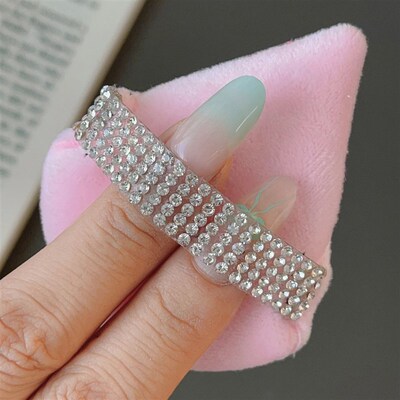 5pcs Crystal Flocked Triangle Powder Puffs Cosmetic Soft Tri