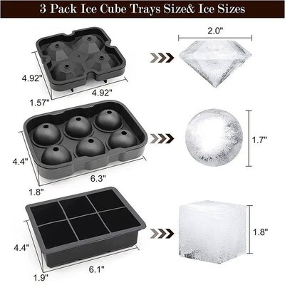 1pc Ice Cube Trays Silicone Ice Cube Molds for Freezer with