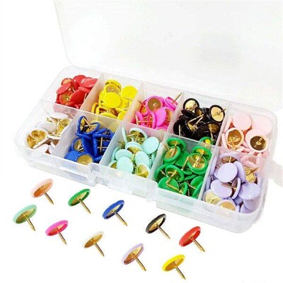 100pcs Round Head Thumbtacks Decorative Colored Thumb Tacks