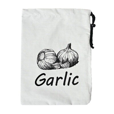 3 Pack Canvas Vegetable Storage Bags - Reusable Drawstring O