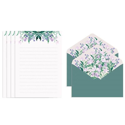 Letter Paper Stationery Kit Flower Envelope Set with 4 Lette