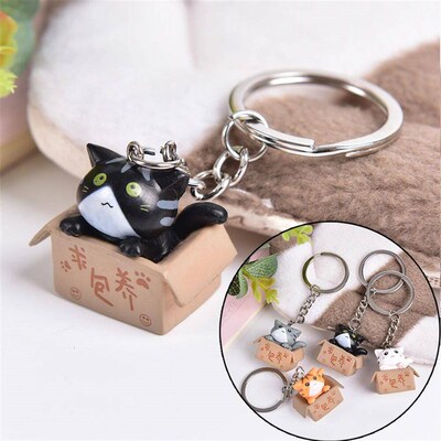 Cute Cartoon Pet Cat Keychain Lucky Fortune Carton Cat Toy K