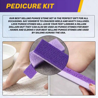 4Pcs Foot Pumice Sponge Stone Pedicure For Foot Callus Exfol
