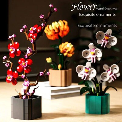 Sunflower Potted House Decoration Creativity MOC Model Brick