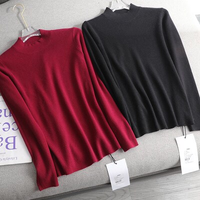 Basic Turtleneck Slim Sweater Pullover Women Autumn winter C