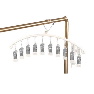 Colorful Arc-Shaped Stainless Steel Sock Clips, Wind-Resista