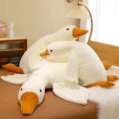 Big Size Fluffy Duck Plush Toys Sleep Pillow Cute Animal Stu