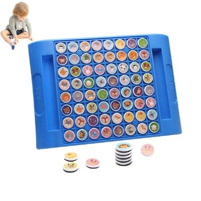 Kids Chess Game 2 Players Cartoon Animal Flipping Chess