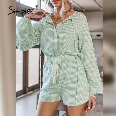 Simplee Casual lace up short sleeve summer set women  Loose