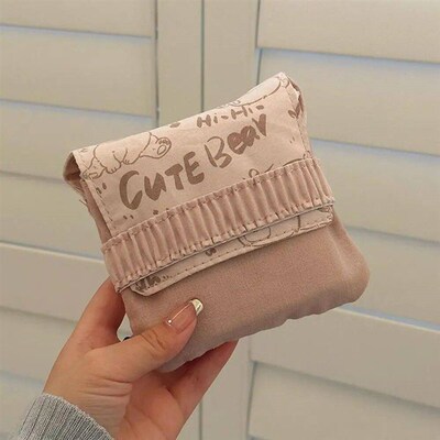 Cute Pink Sanitary Pads Pouch Tampon Napkin Storage Bag Coin