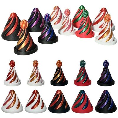 3D Printed Toys 3D Spiral Cone Rotating Pyramid Fidget Toy S