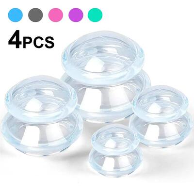 4 PCS Silicone Cupping Therapy Set 4 Massage Therapy Cups Fo