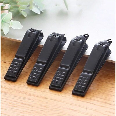 Stainless Steel Nail Clipper Black Large AntiSplash Nail Cut