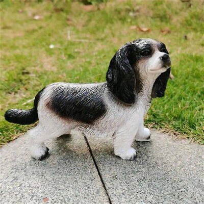 Cavalier King Charles Spaniel Statue Adorable Resin Seated