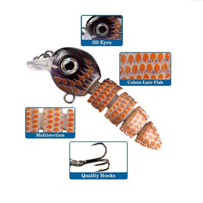 Fishing Lures Bait for Bass Trout Bionic 5 Section Fish Bait