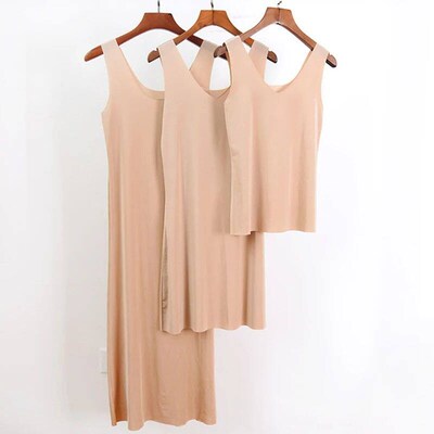 Plus Size Full Slips Dresses For Women Thin Seamless Ice Sil