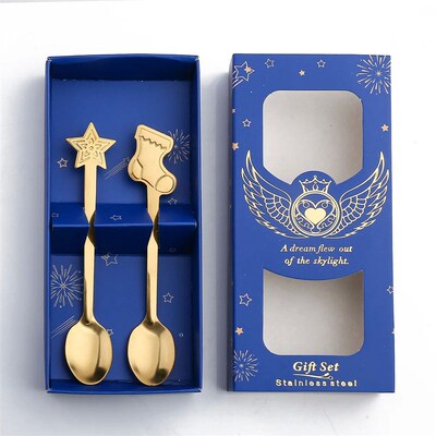 Christmas Spoons Set 304 Stainless Steel Santa Claus Elk Sno