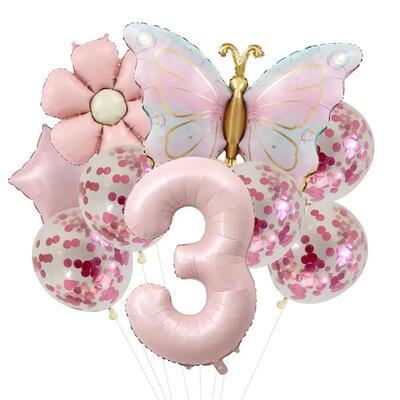 Butterfly Balloons 5th Birthday Decor for Girls Pink Butterf