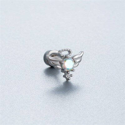 Henson Butterfly Ear Bone Nail Color Zircon Heart Pendant Sc