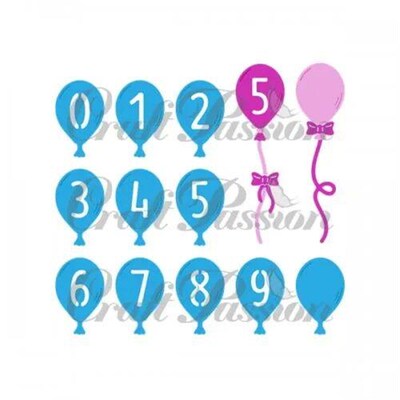 AliliArts Metal Cutting Dies balloons with numbers diy Scrap