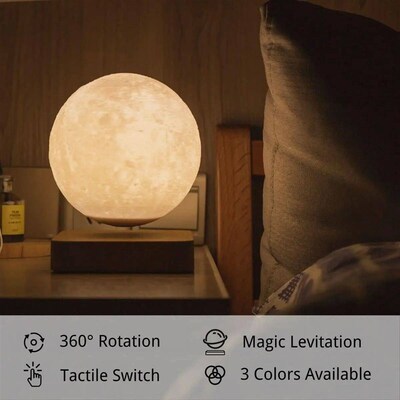 Levitating Moon Lamp, Magnetic Floating Moon Lamp Spinning L