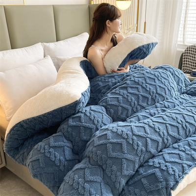 Duvet Velvet Quilt Warm Winter Wool Thick Blanket Comforter