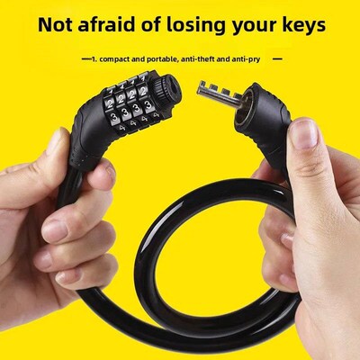 1Pcs 60cm Heavy Duty Combination Bicycle Steel Cycle Securit