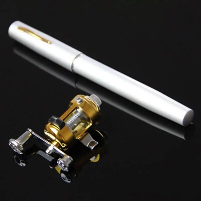 Lightweight Mini Pen Shape Telescopic Fishing Rod Pole Reel