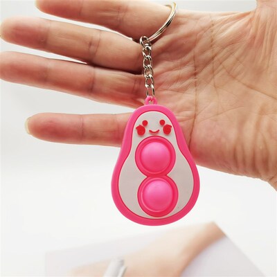 Cute Pops Bubble Its Avocado Fidget Toy Simple Dimple Keycha