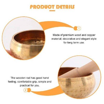 Music Bowl Professional Meditation Yoga Copper Sing Wood