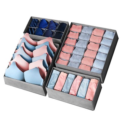 Foldable Underwear Socks Storage Box Drawer Wardrobe Divider