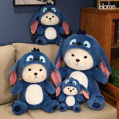 Big Size Cute Bear Turn Into Stitch Cuddly Cushion Lovely St