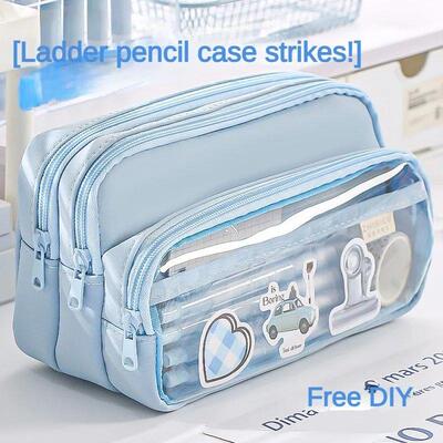 Exquisite Transparent Pencil Case Student Large Capacity Mul