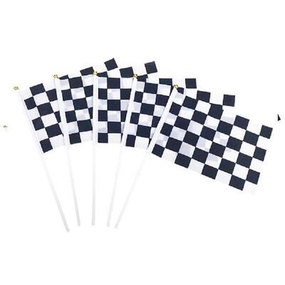 36pcs Black and White Grid Flag Handheld Flag Driving Race