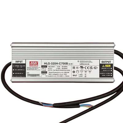 明纬电源 HLG-320H-C3500AB 320W恒流型LED深井灯驱动器