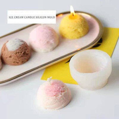 Ice Cream Ball Shaped Candle Making Silicone Soap Mold Cake