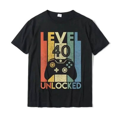 Level 40 Unlocked  Funny Video Gamer 40th Birthday Gift T- P