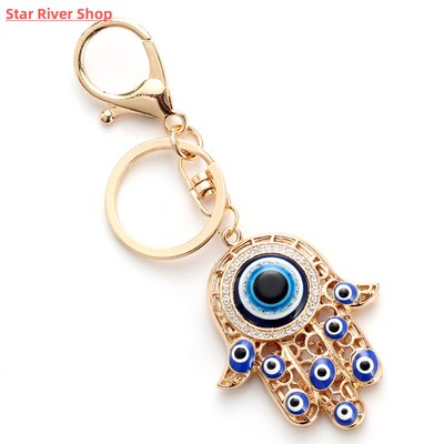 Turkish Evil Eye Keychain Palms Shape Lucky Charm Amulet Pro