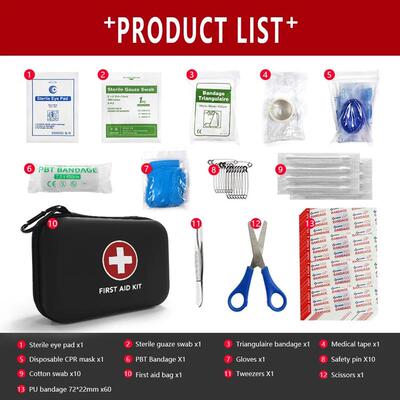90pcs Portable Emergency Medical First Aid Bag Kit For House