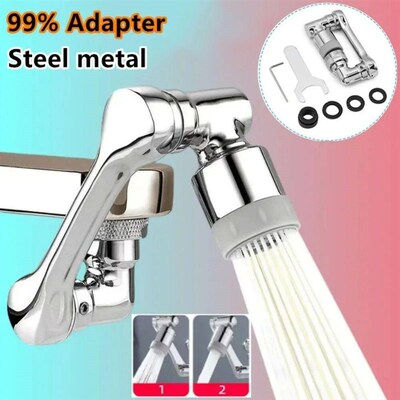 1080 Rotating Splash Filter Metal Faucet Extender Dual Mod