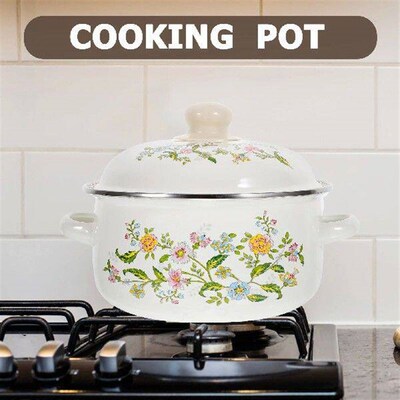 3 Pcs Enamel Pot Pans for Cooking Saucepan with Handle