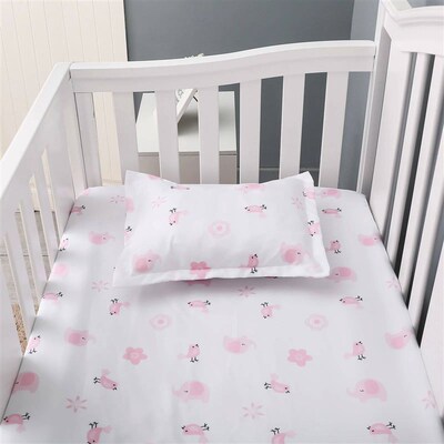 3Pcs Baby Bedding Set Elephants Theme Crib Bedding Set Inclu
