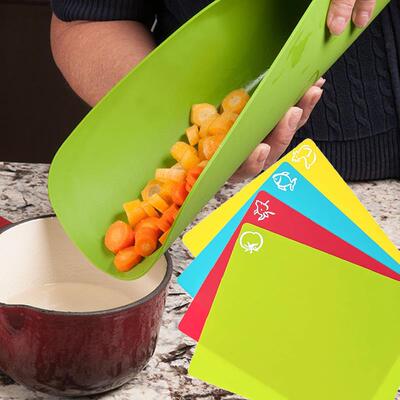 Portable Cutting Mat Set Colorful Kitchen Cutting Board Set
