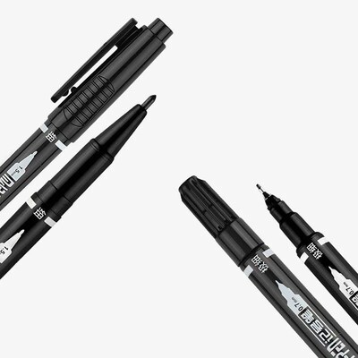 Double-Side Marker Pens Black Felt Tip Pens, Dual Tip Perman